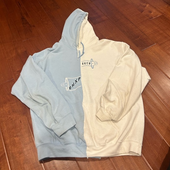 Shirts | Rare Unexpected Split Color Hoodie In Good Condition Size ...